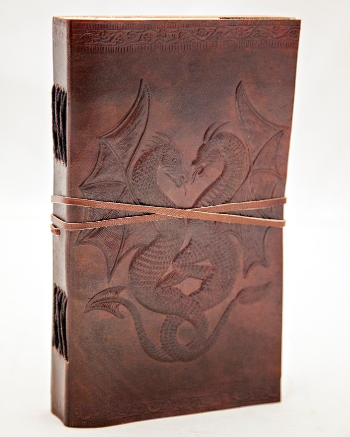 Wholesale Leather Celtic Dragon Journal with Recycled paper