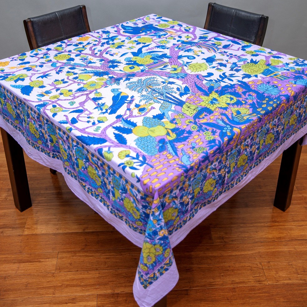 Wholesale Square Purple Tree Of Life Tablecloth from India Arts